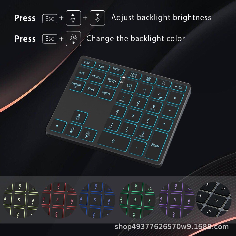 Mini Keyboard Backlit Bluetooth digital keypad wireless rechargeable ...