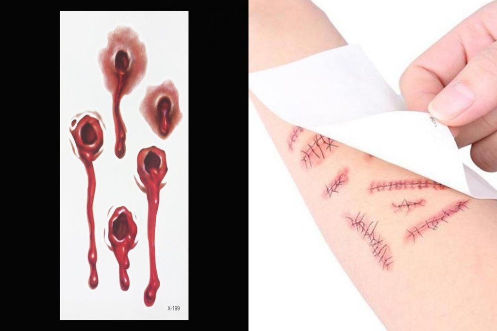 [SK] Realistic Fake Wound Stitch Scar Scab Realistic Halloween Scar ...