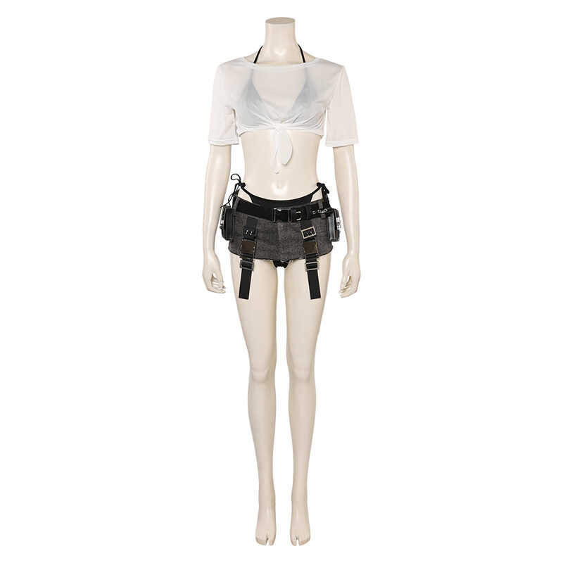 Tifa Lockhart Cosplay Costume Swimsuit Final Cos Fantasy Top Shorts ...