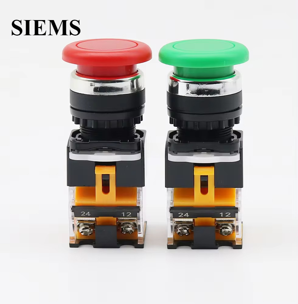 1 Piece 22mm LA38-11M Mushroom Head Push Button Switch Red Green Yellow No Lock 1NO 1NC ...