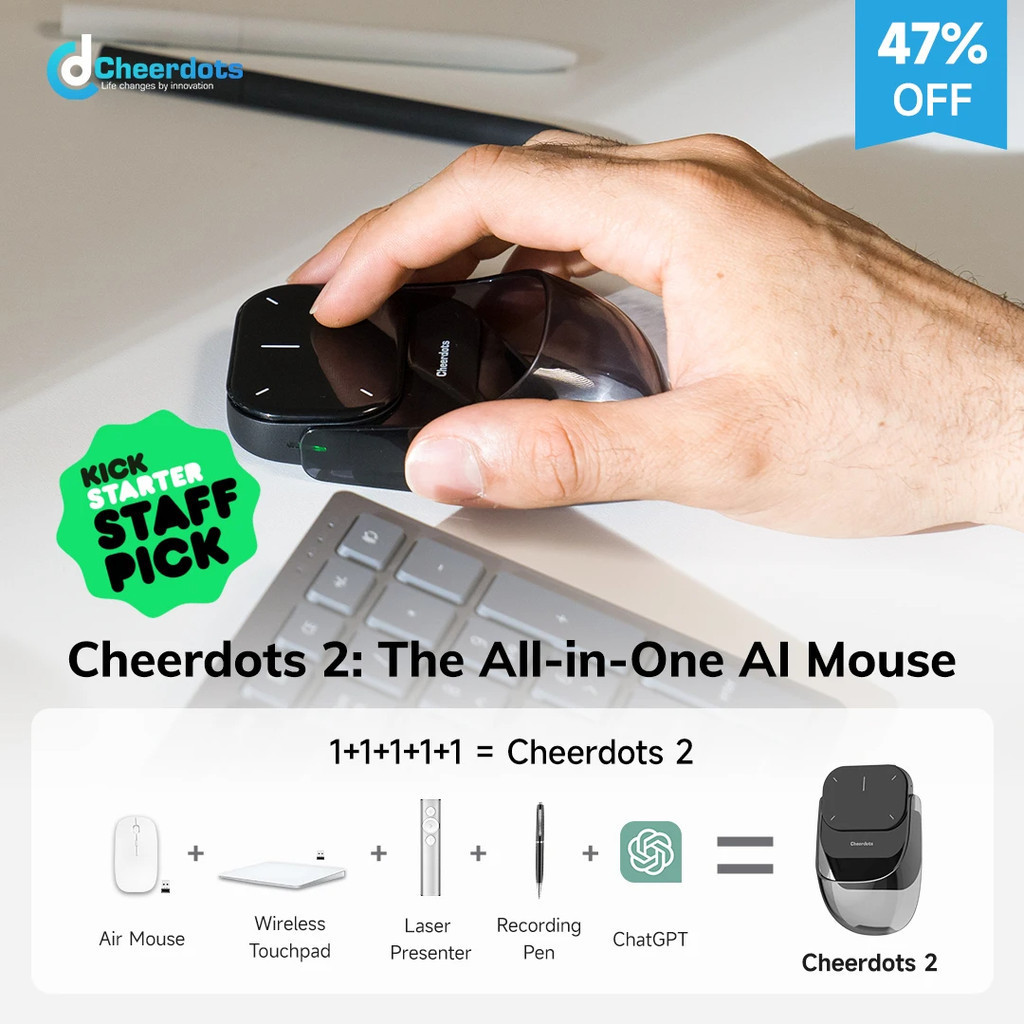 CheerTok Cheerdots 2 Wireless Touchpad All-in-one Pocket AirMouse AI ...