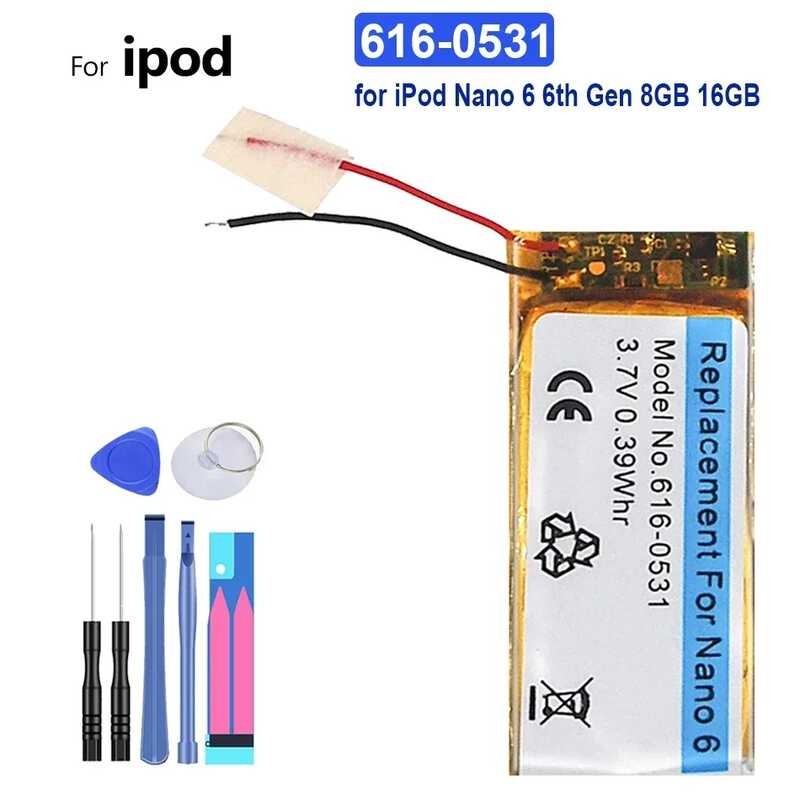 MP3 Battery 616-0531 for IPod 6 6th 8GB 16GB Nano6 Nano6th 4 4th Gen ...
