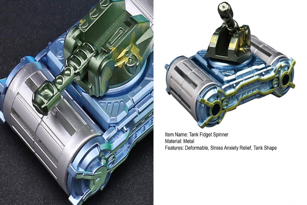 SIM| Anxiety Relief Spinner Noise-making Fidget Spinner Metal Tank ...