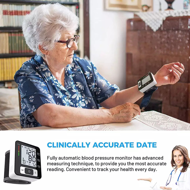 Digital Wrist Automatic Blood Measuring Monitor Meter Manometer ...