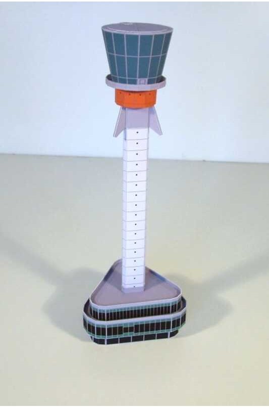 1: 400 Airport Terminal Office Building Airport Building 3D Paper Model ...