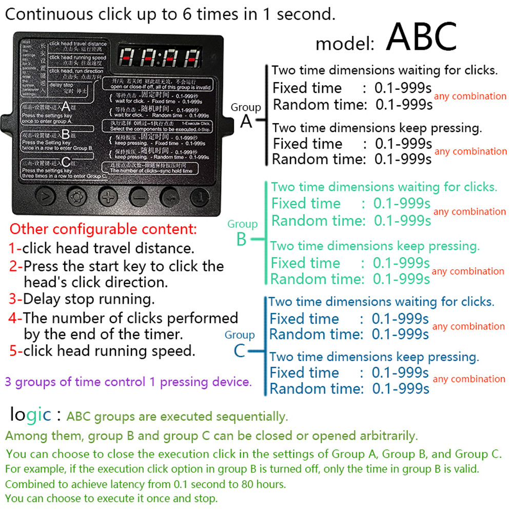 Computer Keyboard Auto Clicker Device Mouse Automatic Random Temporarily Leave AFK Game Prevent ...