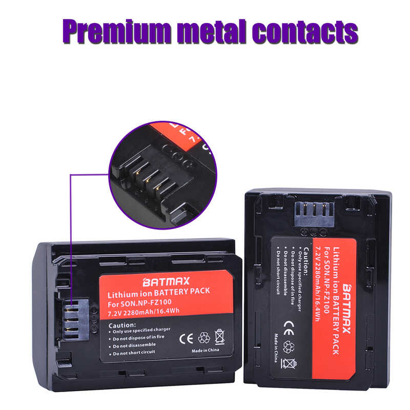 Batmax Np-Fz100 Φ Bateria Npfz100 Battery+Led Dual Charger Para Sa Sony ...