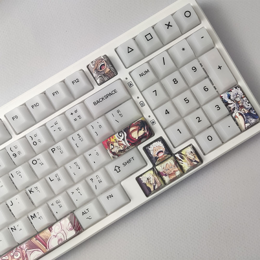 8/12pcs Luffy Keycaps Cherry Profile PBT Dye Sublimation One Piece Nika ...