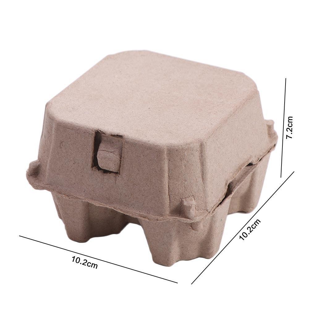 10Pcs 4 Grids Paper Pulp Cartons Space Saving Reusable Empty Egg Storage Box Stackable Chicken ...