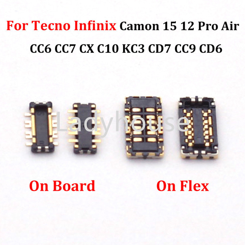 1-10Pcs Inner FPC Battery Flex Clip Connector For Tecno Infinix Camon ...