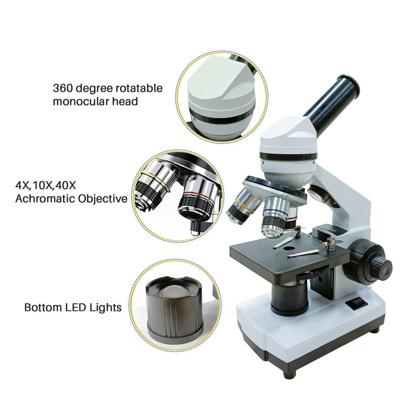 Compound Microscope Adults Students 40X-2500X Lab Microscopes With ...