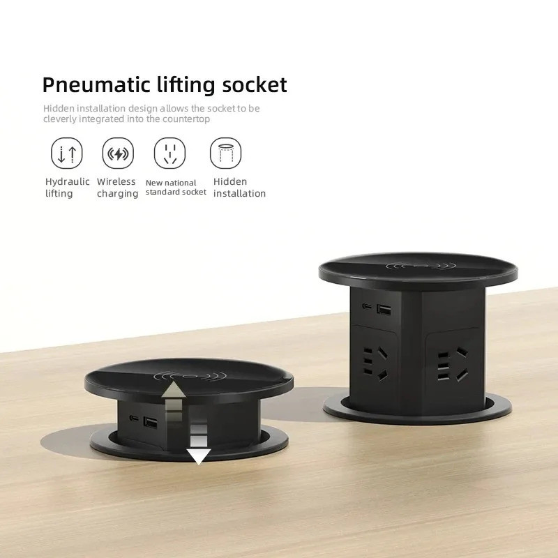 Lifting Desk Power Automatic Pop Up Elevator Tower Socket US UK AU UN ...