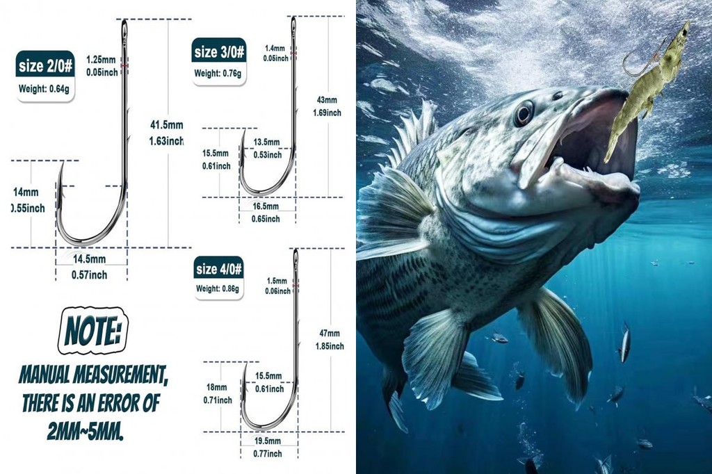 Bass Fishing Hook Multi-functional Fish Hooks 10pcs Live Shrimp Fixing ...