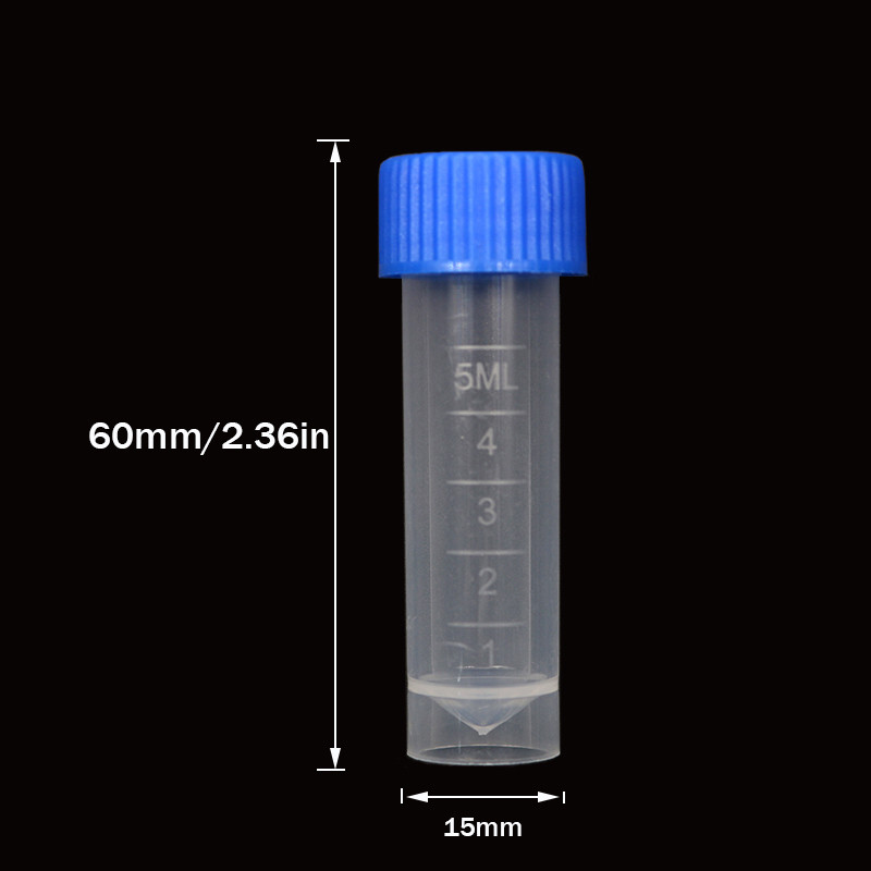 10 Pieces of 5ML Plastic Test Tube Vial Screw Sealing Cap Packaging ...