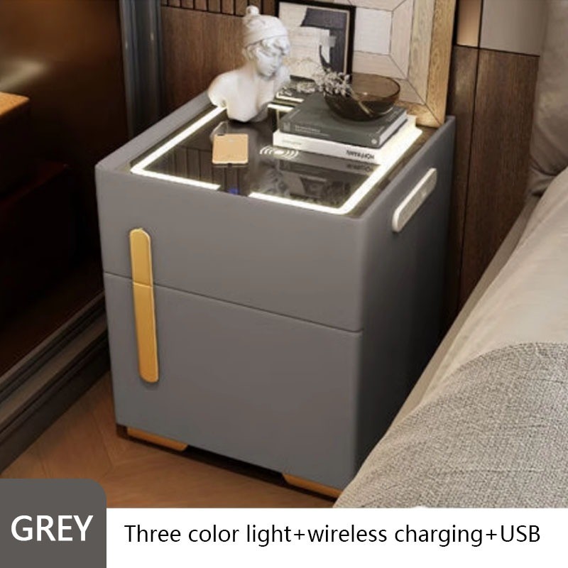 Smart Bedside Table 2024 Three-color adjustable lighting Wireless ...