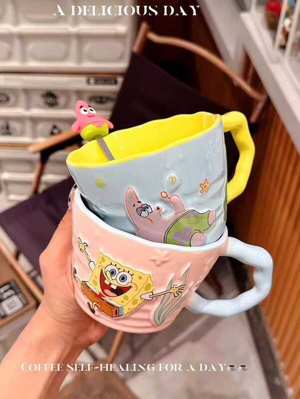 ZJS Genuine Co-Branded SpongeBob SquarePants Cup Mug High-Value Cartoon ...