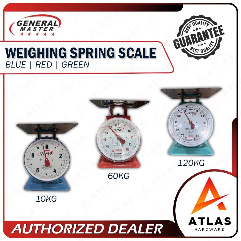 GENERAL MASTER Weighing Spring Scale (TABLE SCALE) 10kg | 60kg | 120kg ...