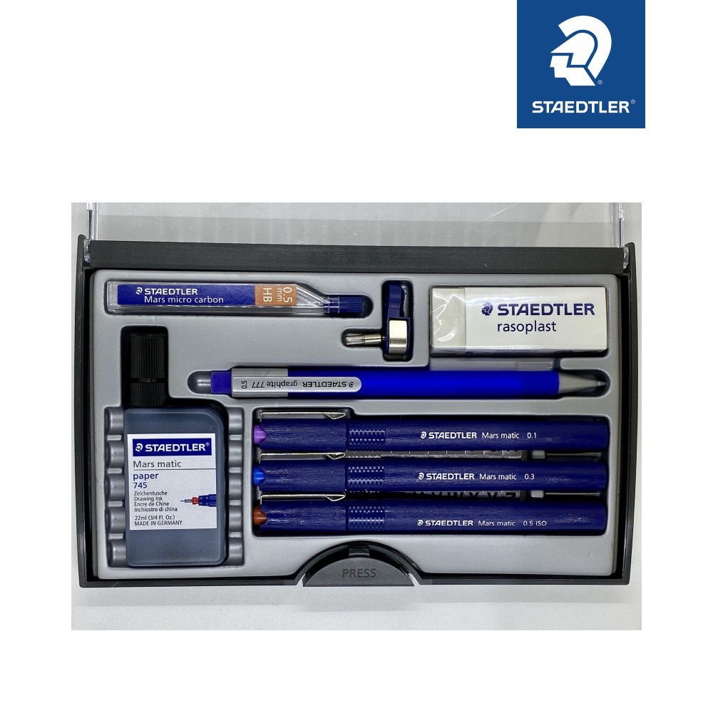 STAEDTLER Mars Matic Technical Pen Set 700 with Eraser, Ink, Lead ...
