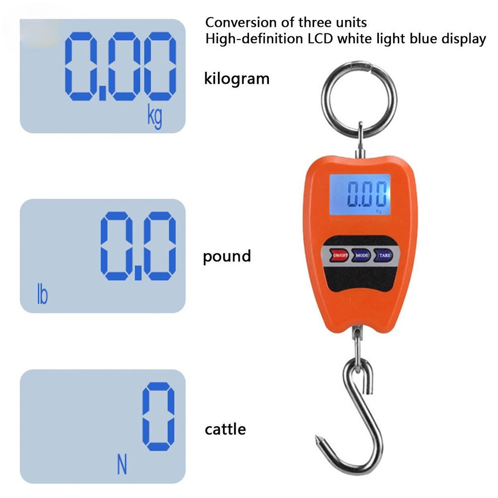 Portable Weighing Tool Digital Crane Scale 440lb 200kg Handheld ...