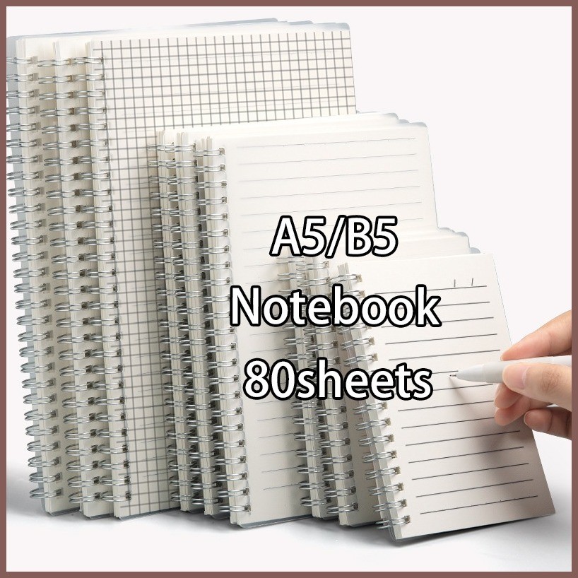 A5/B5 Office Notebook Student Supplies Sideways Coil Notebook 80 Pages ...