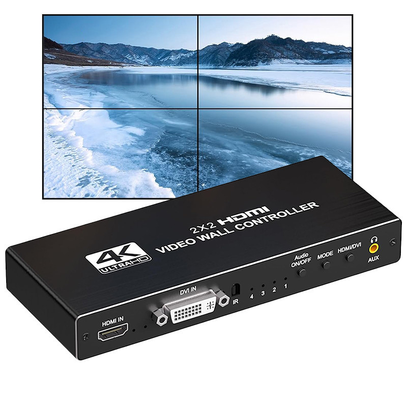 4K Video Wall Controller 2x2 HDMI DVI Video Wall Processor 1x2 1x4 1x3 ...