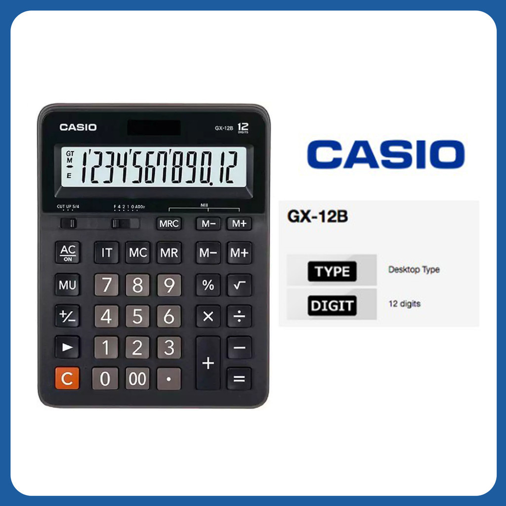 Casio GX-12B-BK | Value Series | SHOP & FIELD | Calculators Calculator for Business (100% ...