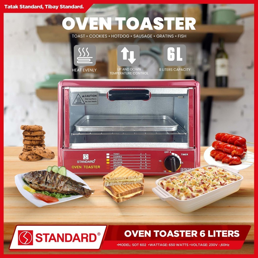 Standard Oven Toaster SOT:602 Red 600 watts | Shopee Philippines