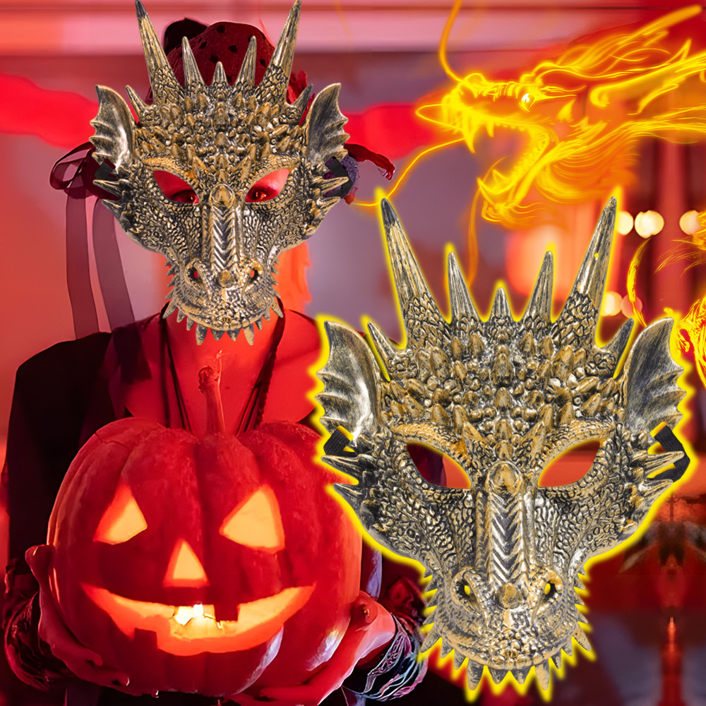 Halloween Masquerade Dragon Head Style Dress Up Mask- Creative ...