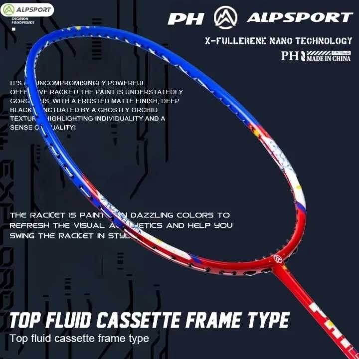 PH NEVIS ALPSPORT Memorial 5U G4 Max 33Lbs Badminton 100% Full Carbon ...