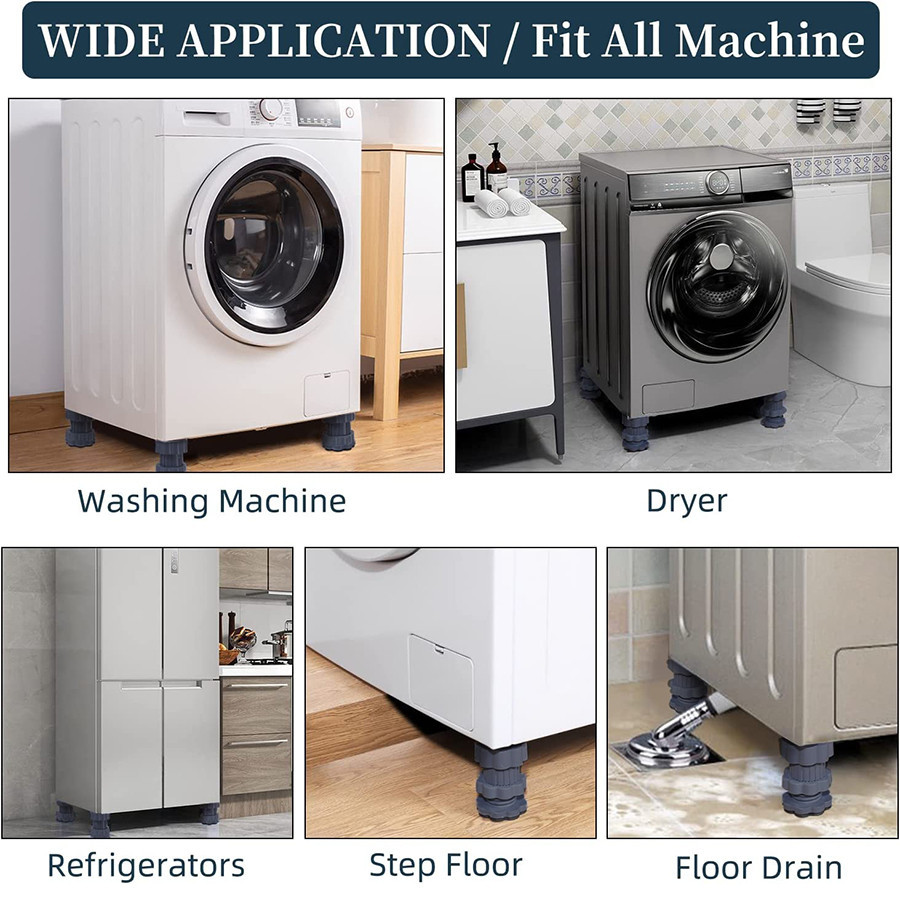 4Pcs/Set Washing Machine Stand Bathroom Tools Adjustable Heightener ...