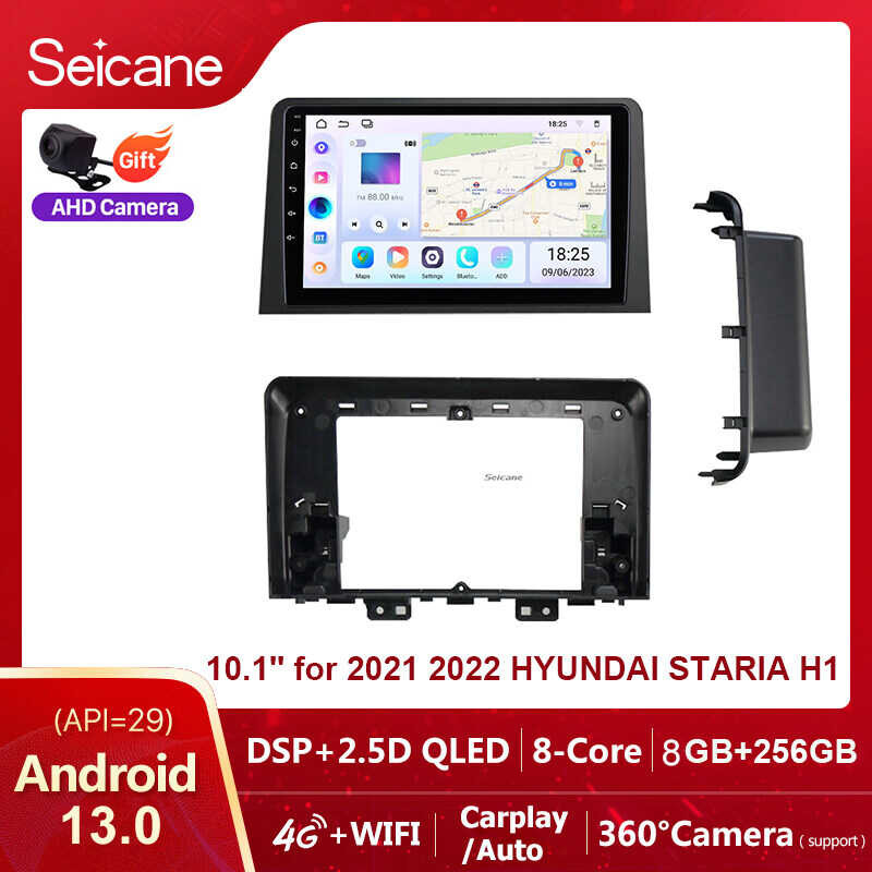 Seicane 10.1 pulgada 2.5D QLED touchscreen Android 13.0 Head Unit Radio ...
