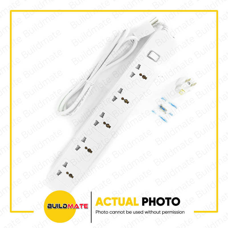 ROYU COD 5 GANG Extension Cord Universal Socket Outlet With 1 Main ...