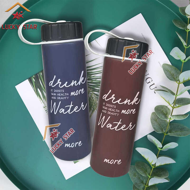 2025 600ML na Pagpapatunay sa Pagputol ng Tubig Bote gamit ang Staw Easy Clean Motivational Wate ...