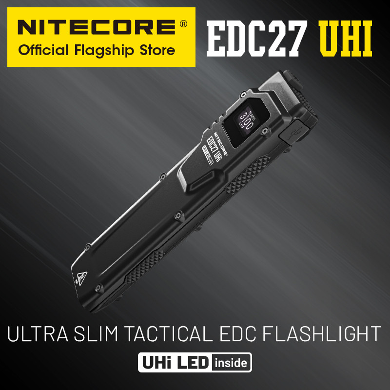 NITECORE EDC27 UHi Utra Slim Tactical EDC Flashight USB-C Rechargeable Troch Light 3100 Lumens ...