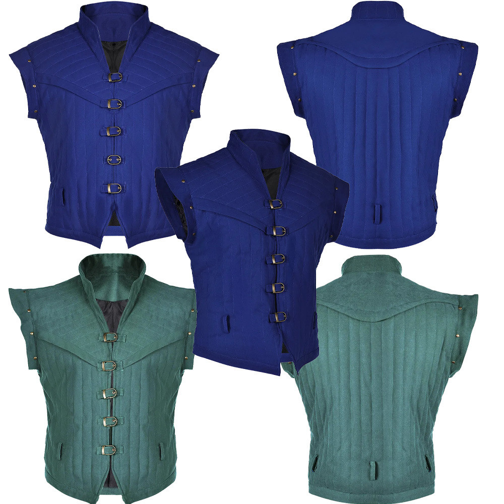 § Male Flynn Rider Cosplay Medieval Vest Green Blue Costume Sia ...