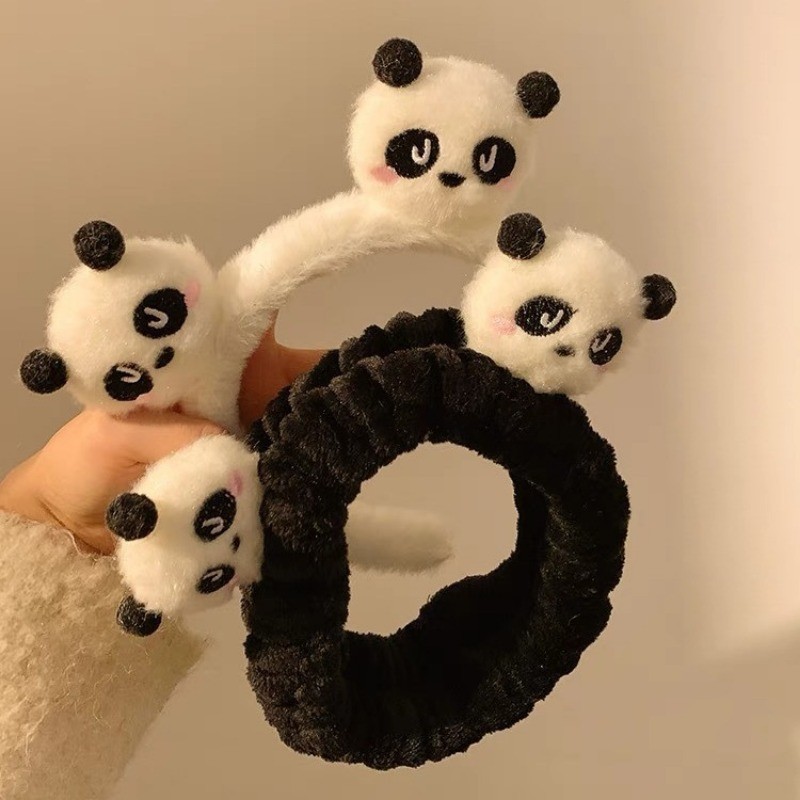 Cute Panda Hair Band Plush Makeup Skincare Headband Wash Face Spa Yoga ...