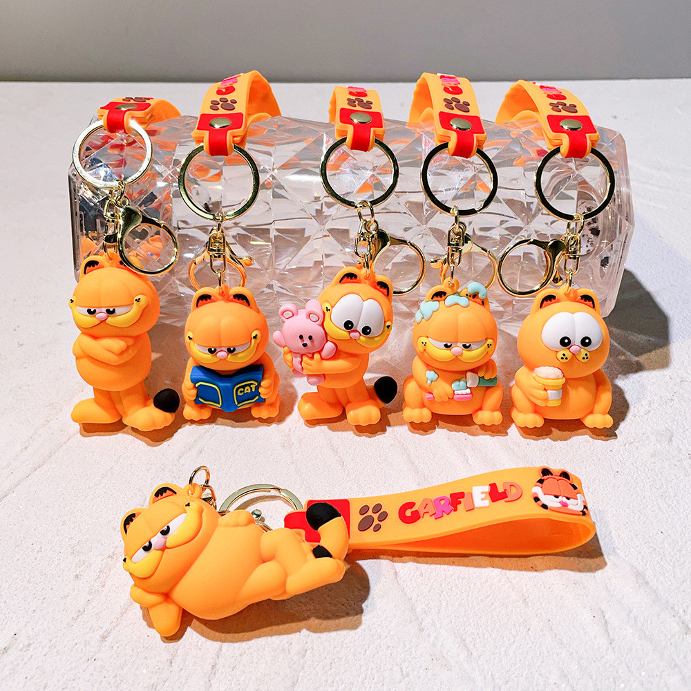 【12-hour Shipping】 Garfield Keychain Cartoon Cat Key Pendant Soft ...