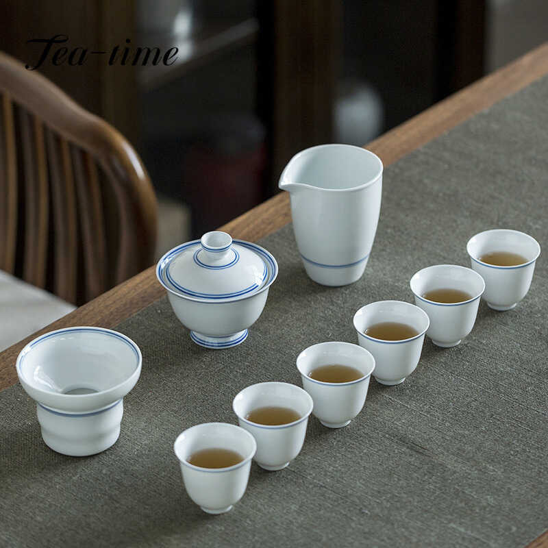 White Sweet Porcelain Chinese Kungfu Teaset Box Double E Cup Teaware ...