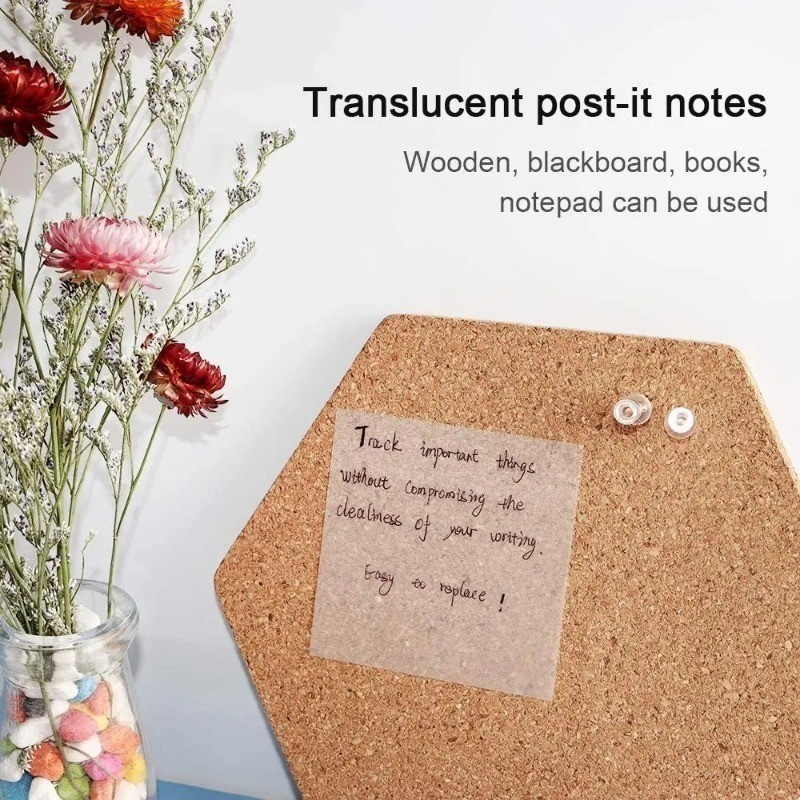 50Sheets Transparent Sticky Notes / Waterproof Self-Adhesive Note Pad ...