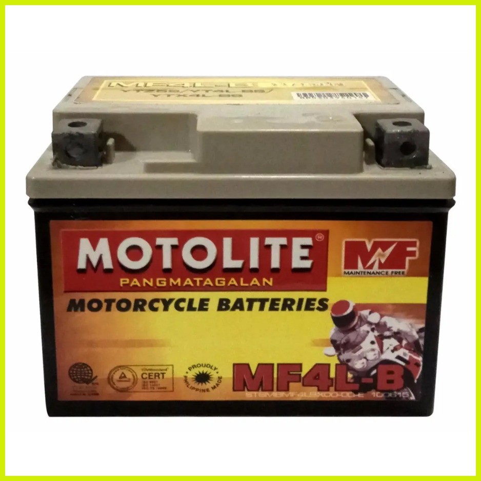MOTOLITE Motorcycle Battery MF4L-B ( YTX4L ) Maintenance Free | Shopee ...