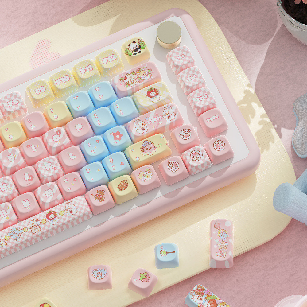 PBT Keycap MCA Clip Doll Original Thermal Dye Sublimation Pink Cute ...