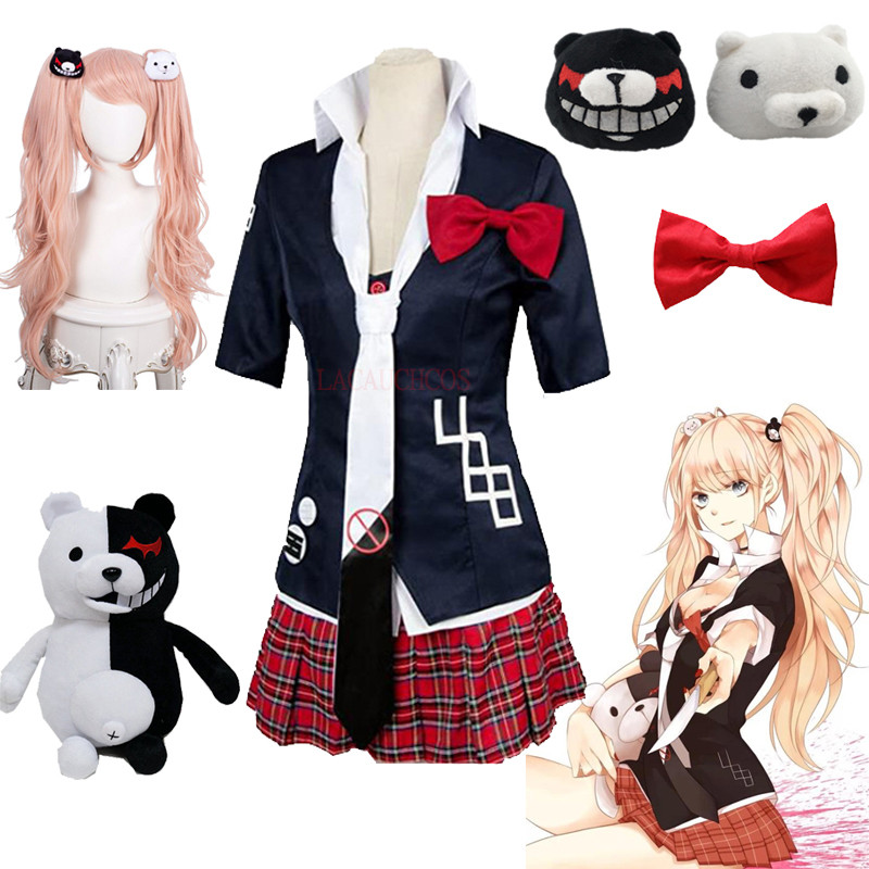 キ Anime Danganronpa Cosplay Costume Enoshima Junko Uniform Cafe Clothes ...