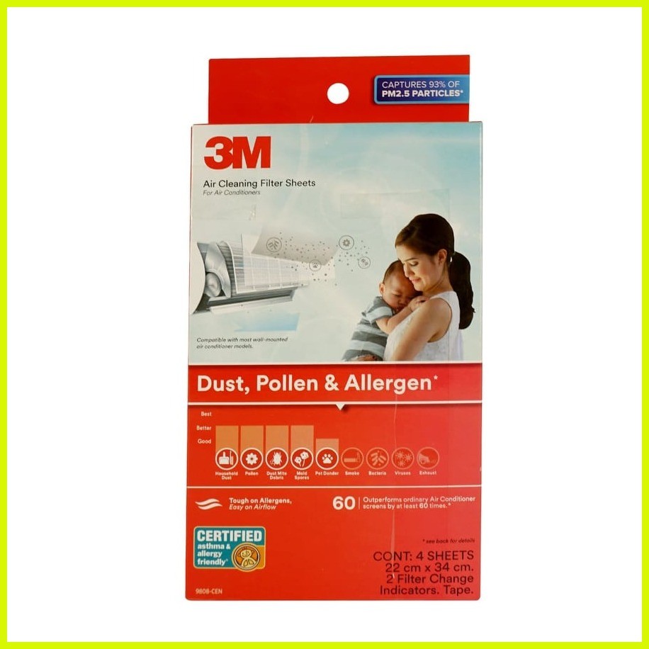 ♈ 3M Filtrete Aircon Filter Dust Pollen & Allergen 22cm x 34cm ( 1Box - 4 sheet ) | Shopee ...