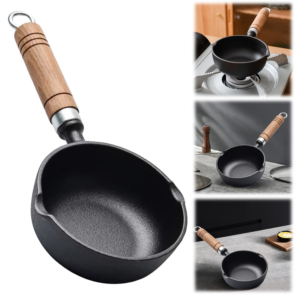 11/13Cm Cast Iron Mini Egg Frying Pan Nonstick Small Wok With Pour ...