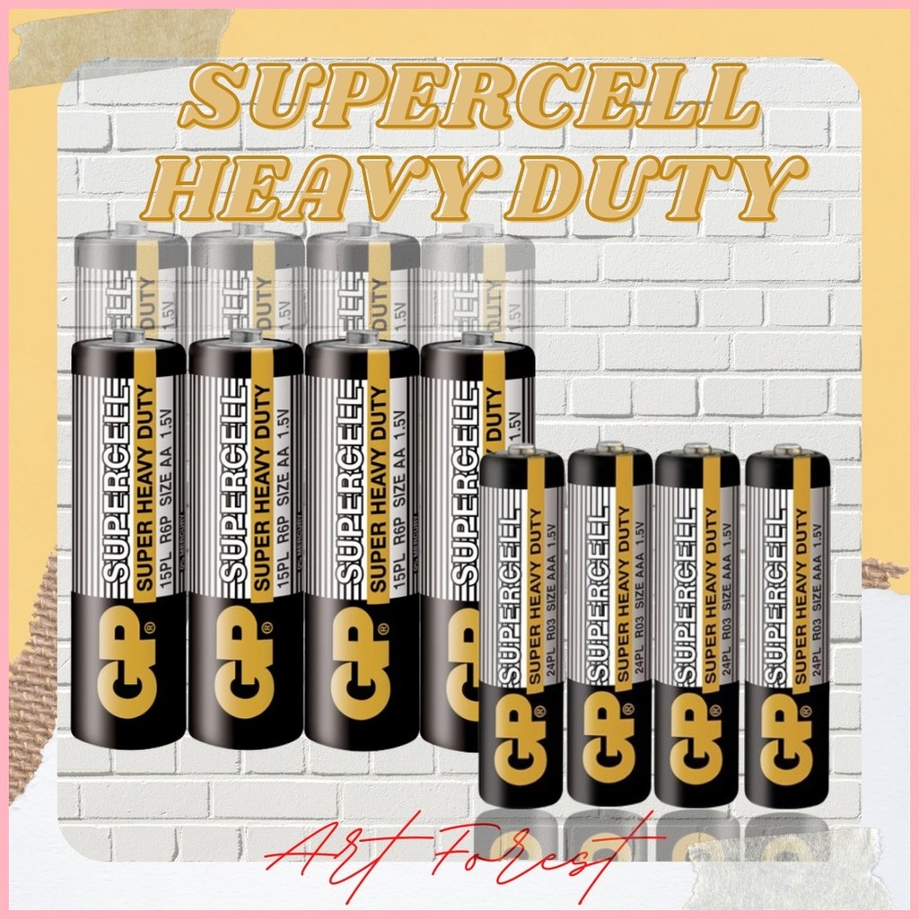 GP AA/AAA 4 PCS PER ORDER Supercell Heavy Duty Battery Environmental ...