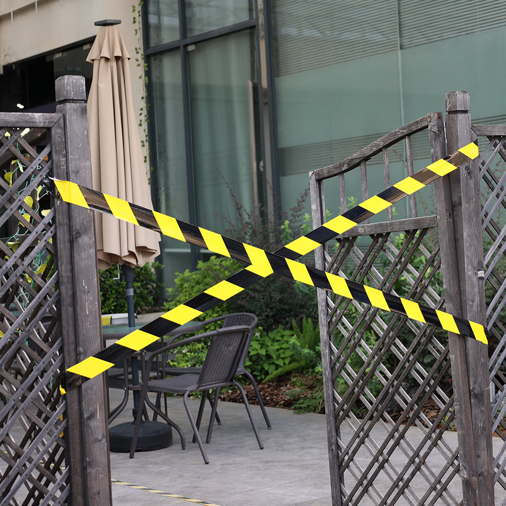 Black & Yellow Hazard Warning Safety Tape Self Adhesive Barrier Tape ...