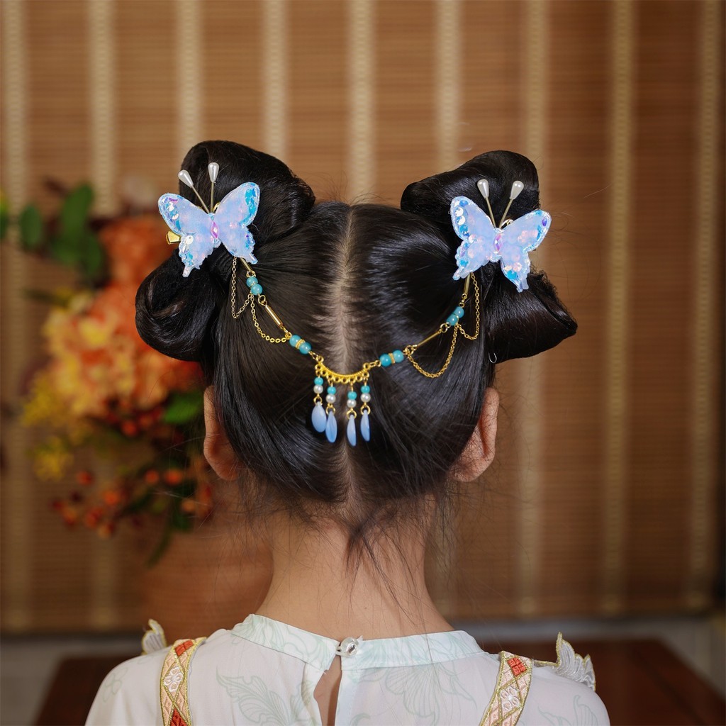 Children Hanfu Headdress Girl Super Fairy Step Shaking Tassel Forehead ...