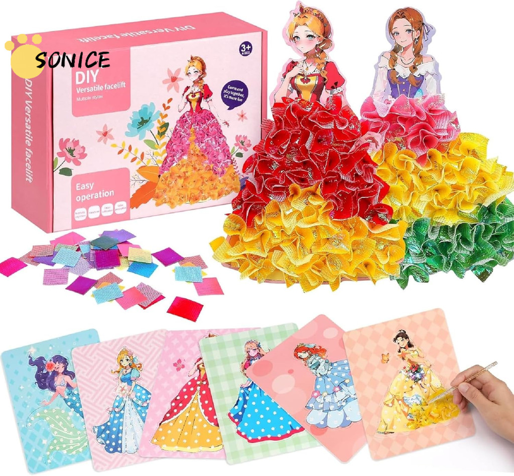 Punch Needle Craft Kit Princess Poke Poke Art for Kids Mess-Free Sewing ...