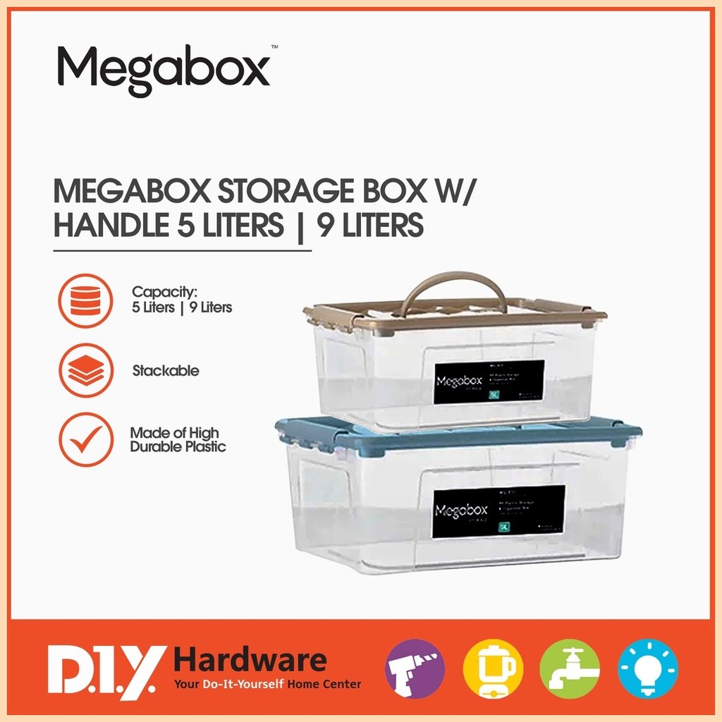 Megabox Storage Box w/ Handle 5 -9 Liters MG832 MG831 | Shopee Philippines