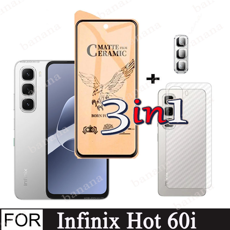 Ceramic Matte Tempered Glass For Infinix Hot 60i Screen Protector Full ...